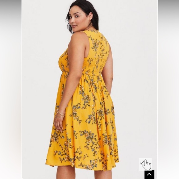 torrid | Dresses | Torrid Midi Challis Smocked Dress Yellow Size 4 ...